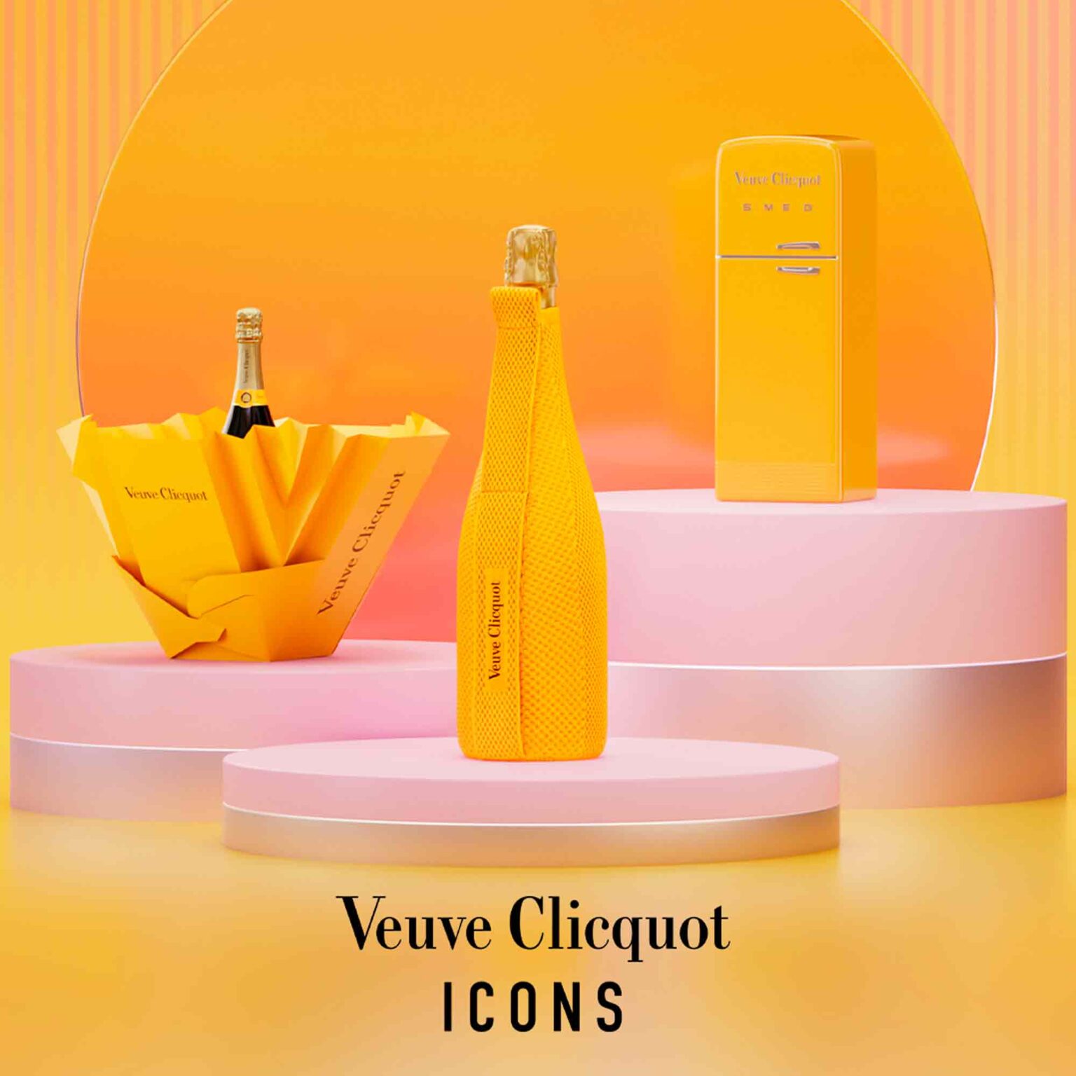 Veuve Clicquot ICONS Fridge Smeg Rosé Bouteille - Champmarket